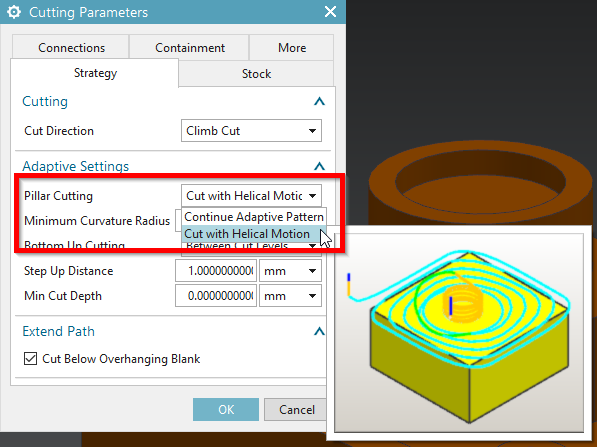Adaptive Milling Pillar Cutting
