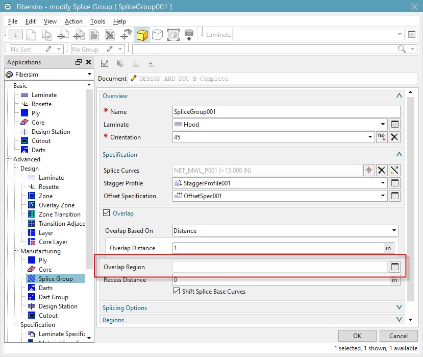 Mixing Overlap and Butt Splices using Laminate Regions