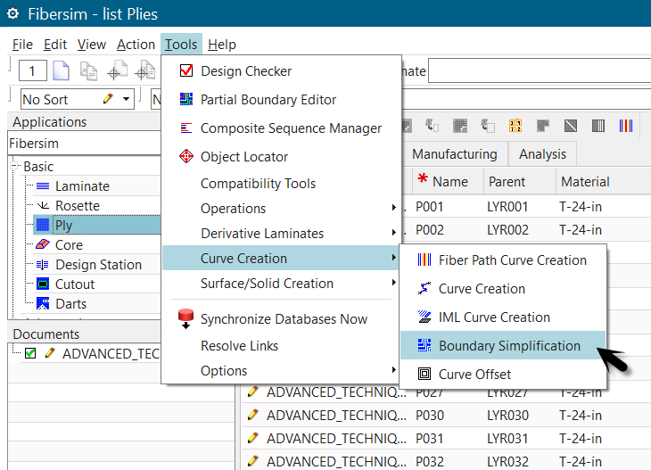 Creating a drawing showing multiple ply boundaries
