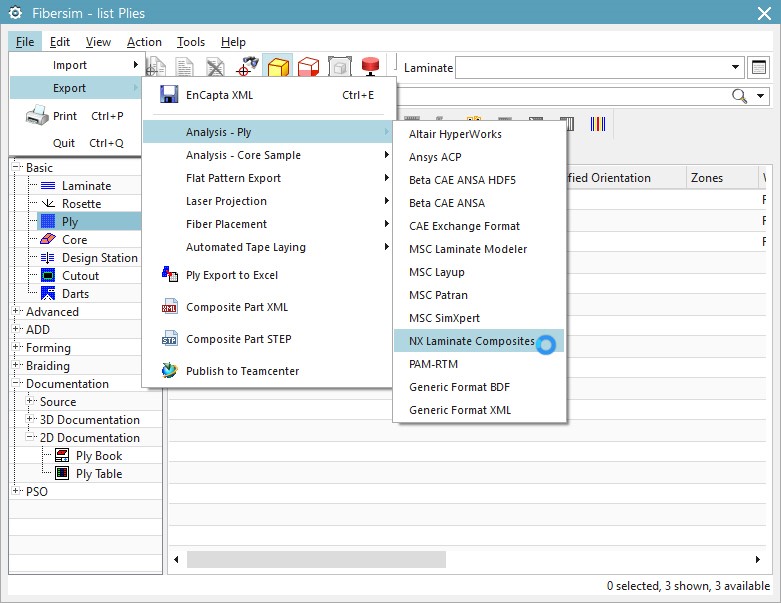 Direct Fibersim-to-NX Laminate Composites Interface