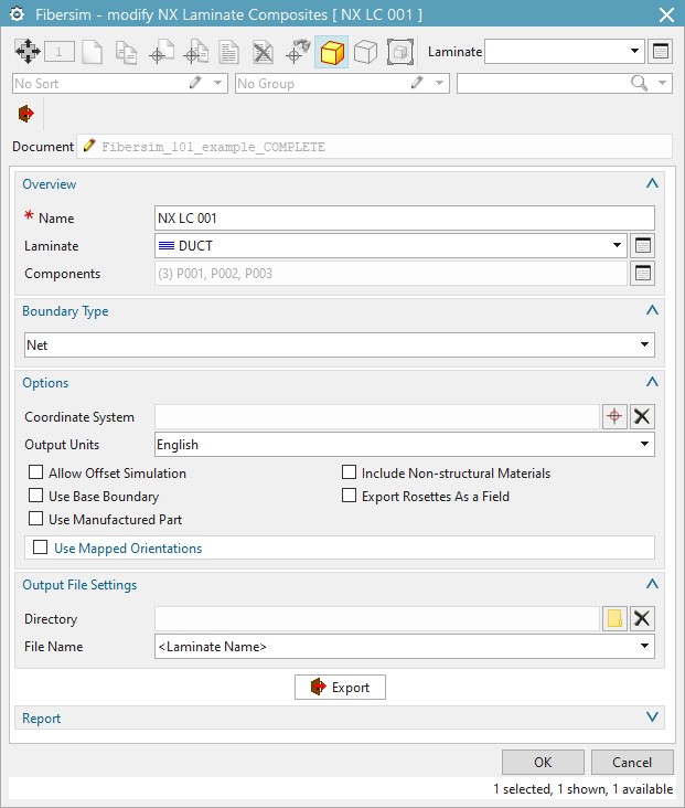 Direct Fibersim-to-NX Laminate Composites Interface