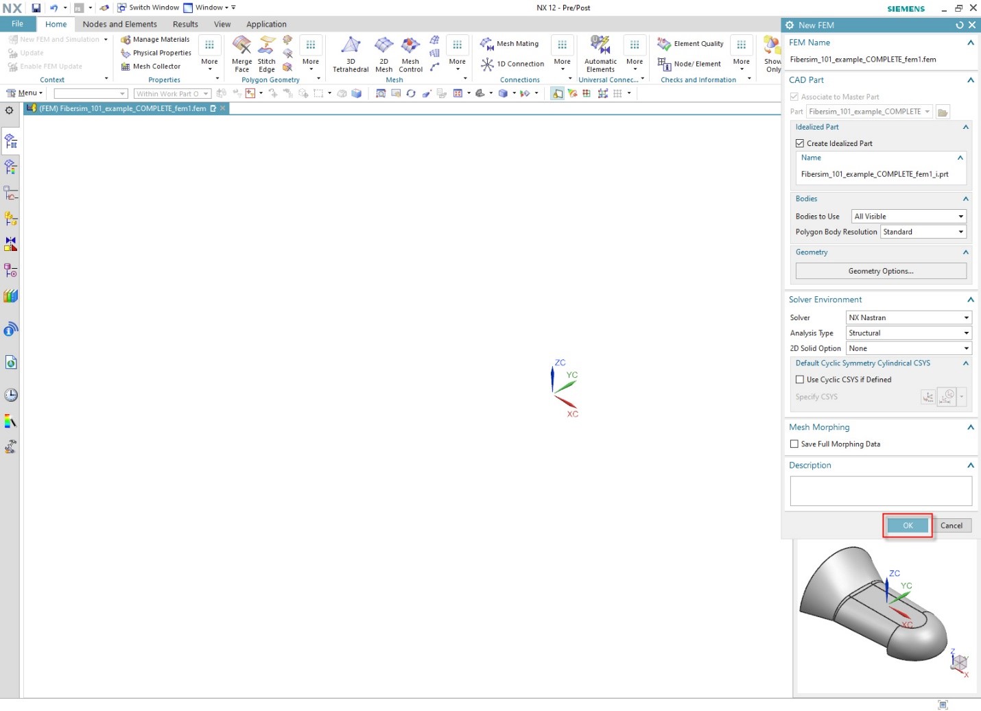 Direct Fibersim-to-NX Laminate Composites Interface