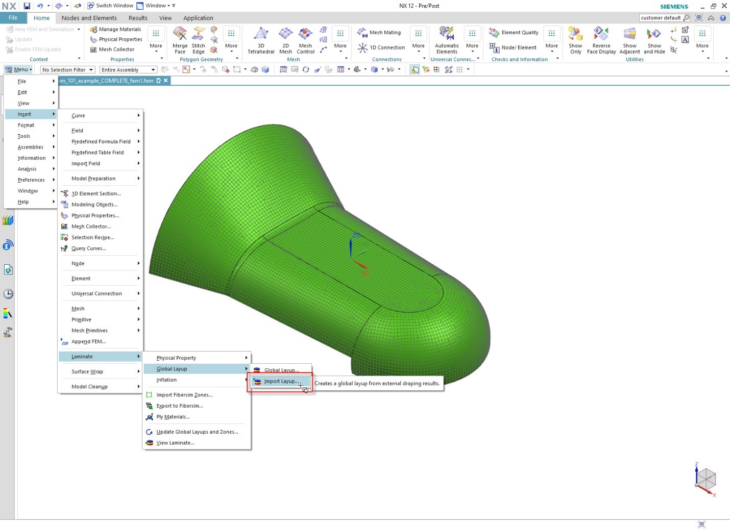 Direct Fibersim-to-NX Laminate Composites Interface