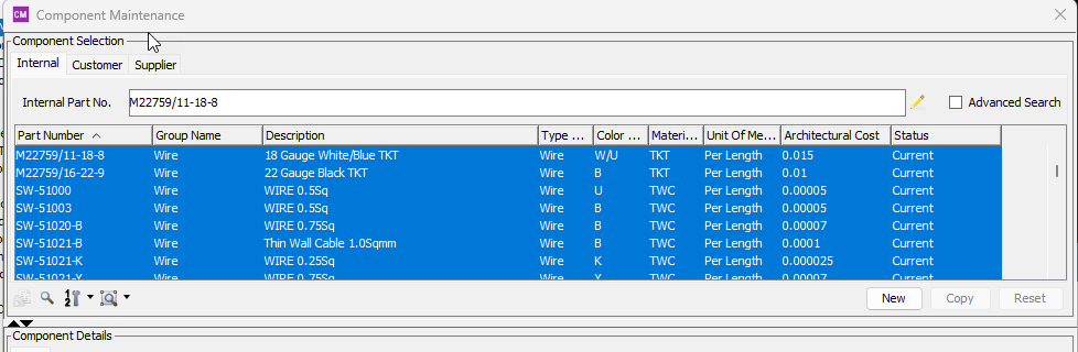 How to copy a list of parts to an Excel spreadsheet