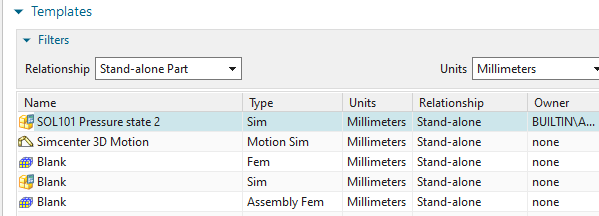 CAE Templates with Selection Recipe to automatize the fem and the sim files