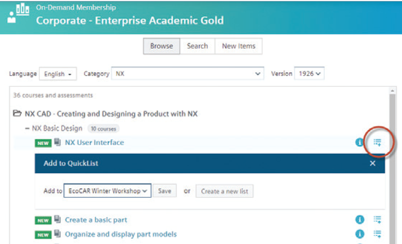 Within Siemens Xcelerator Academy, is there a way to select and share ...