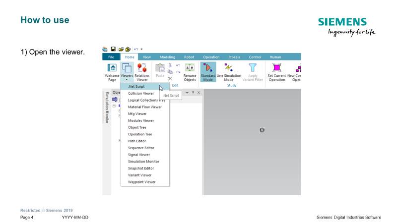Session 5 Tecnomatix .NET API General Training- .Net Script Viewer