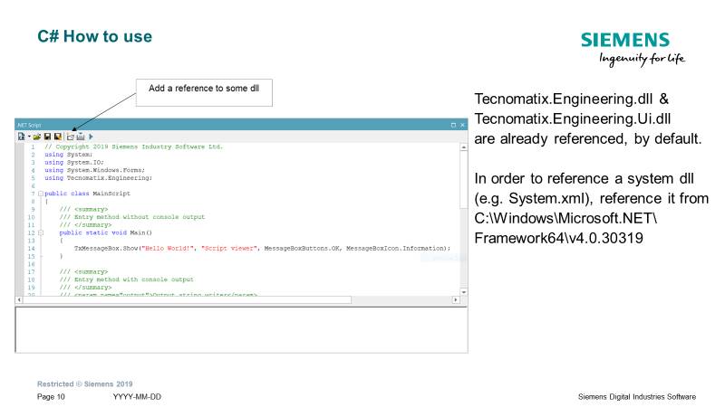 Session 5 Tecnomatix .NET API General Training- .Net Script Viewer