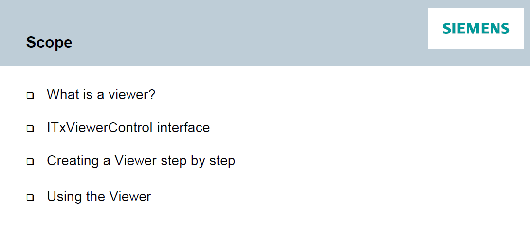 Tecnomatix .NET API General Training- session 4: How to create your own Viewer