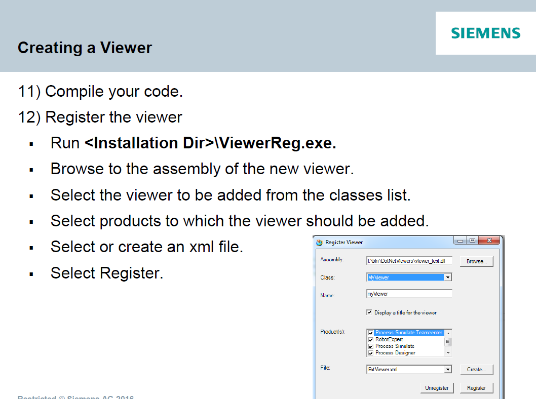 Tecnomatix .NET API General Training- session 4: How to create your own Viewer