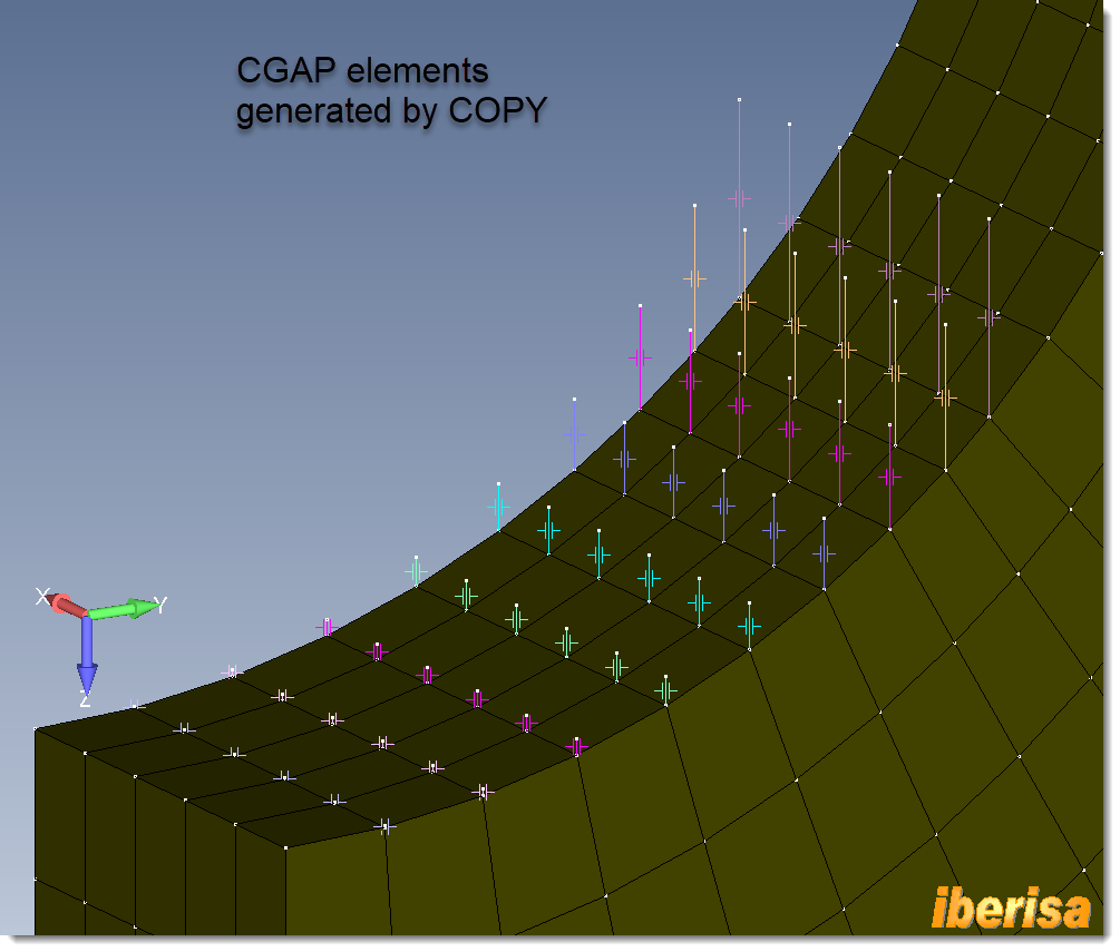 HERTZ Contact in FEMAP: Meshing with 1-D Contact CGAP node-to-node elements