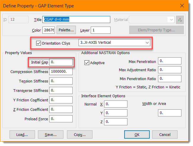 HERTZ Contact in FEMAP: Meshing with 1-D Contact CGAP node-to-node elements