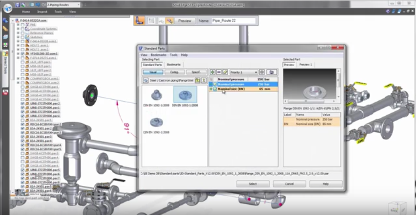 Pipe and Tube Routing - Piping Design in Solid Edge