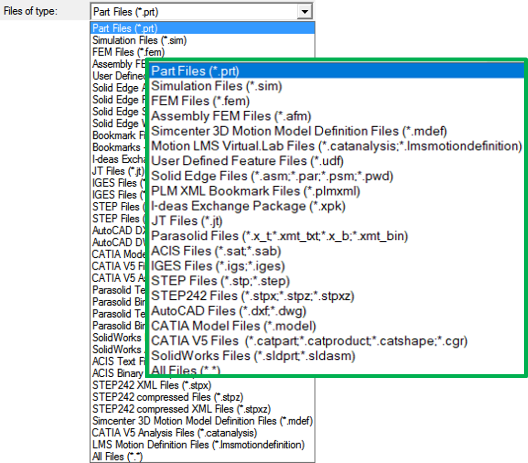 NX User Experience: Combine File Types