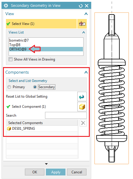 NX 11 Drafting - Secondary Geometry Representations