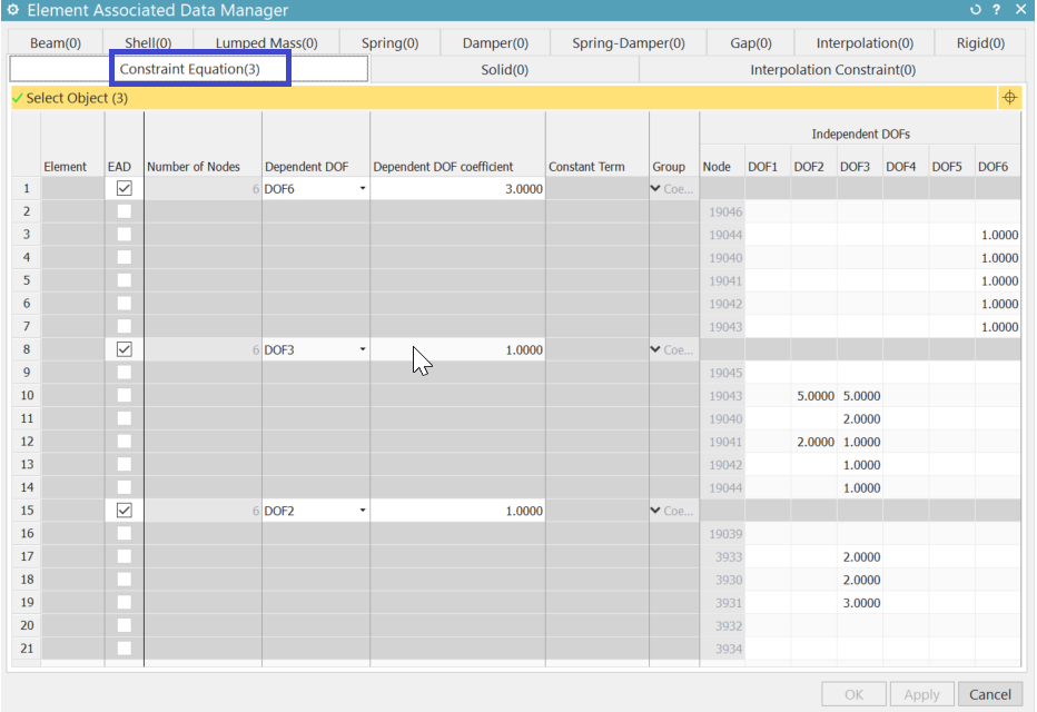 Create MPC Equations in Simcenter 3D