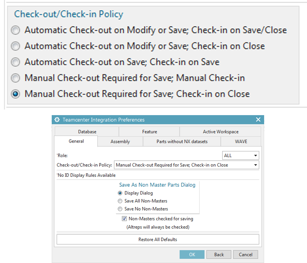 Teamcenter Integration: New Check-In/Check-Out Policy