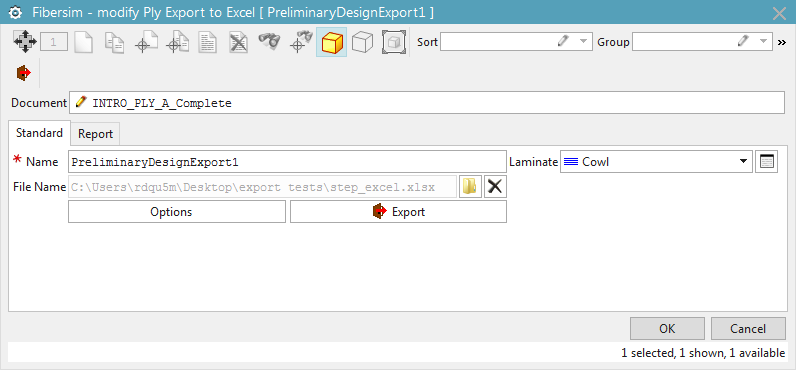 Modifying Ply Parameters Using Excel