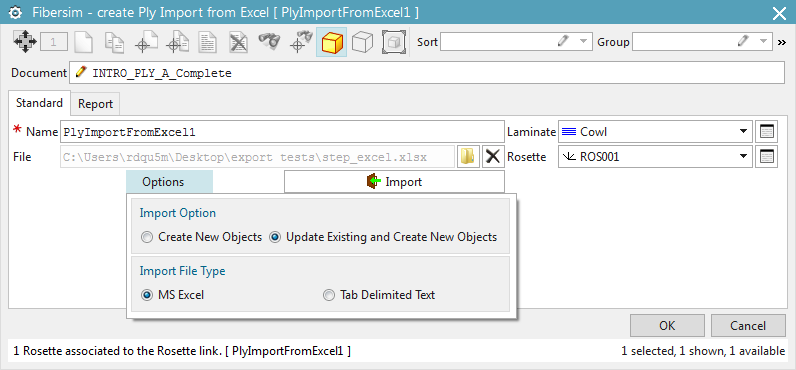 Modifying Ply Parameters Using Excel