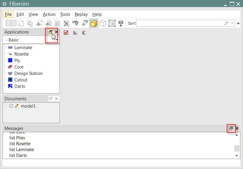 The Fibersim User Interface: Frame Layout Options