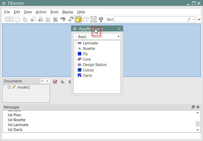 The Fibersim User Interface: Frame Layout Options
