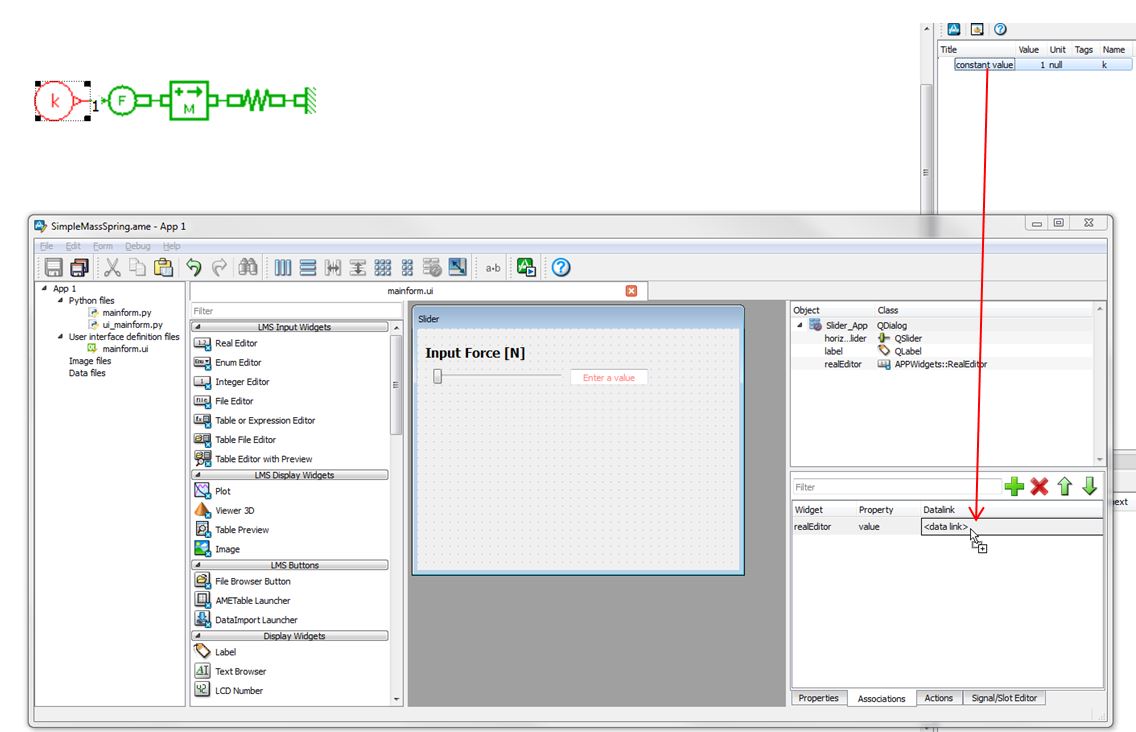 How to use a slider to change the parameter value with the app designer