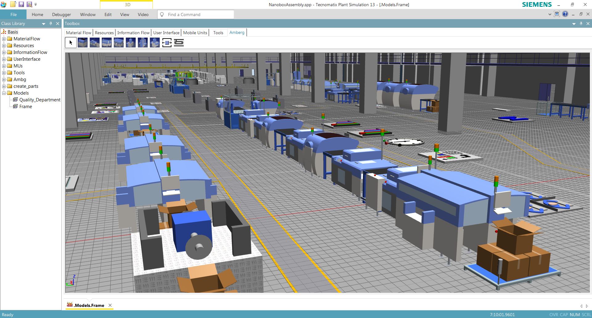 Nanobox Assembly Example Model - Tecnomatix Plant Simulation