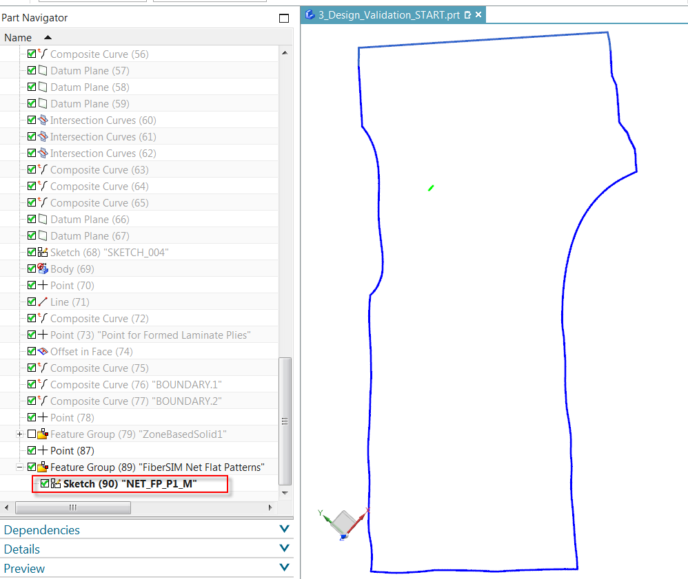 Customizing Composite Part Flat Patterns in Fibersim