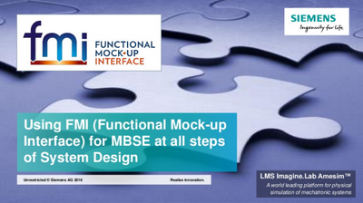 LMS Imagine.Lab Amesim supports functional mock-up interface (FMI)