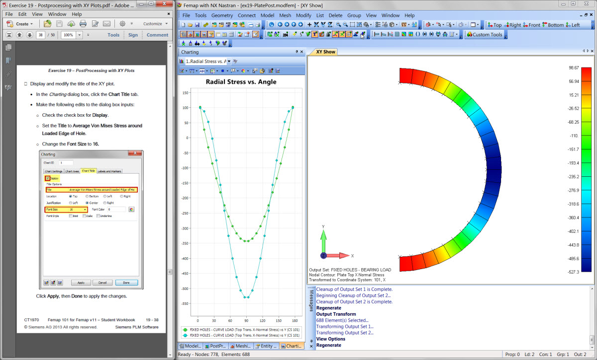 XY Plotting using the Femap Charting Pane