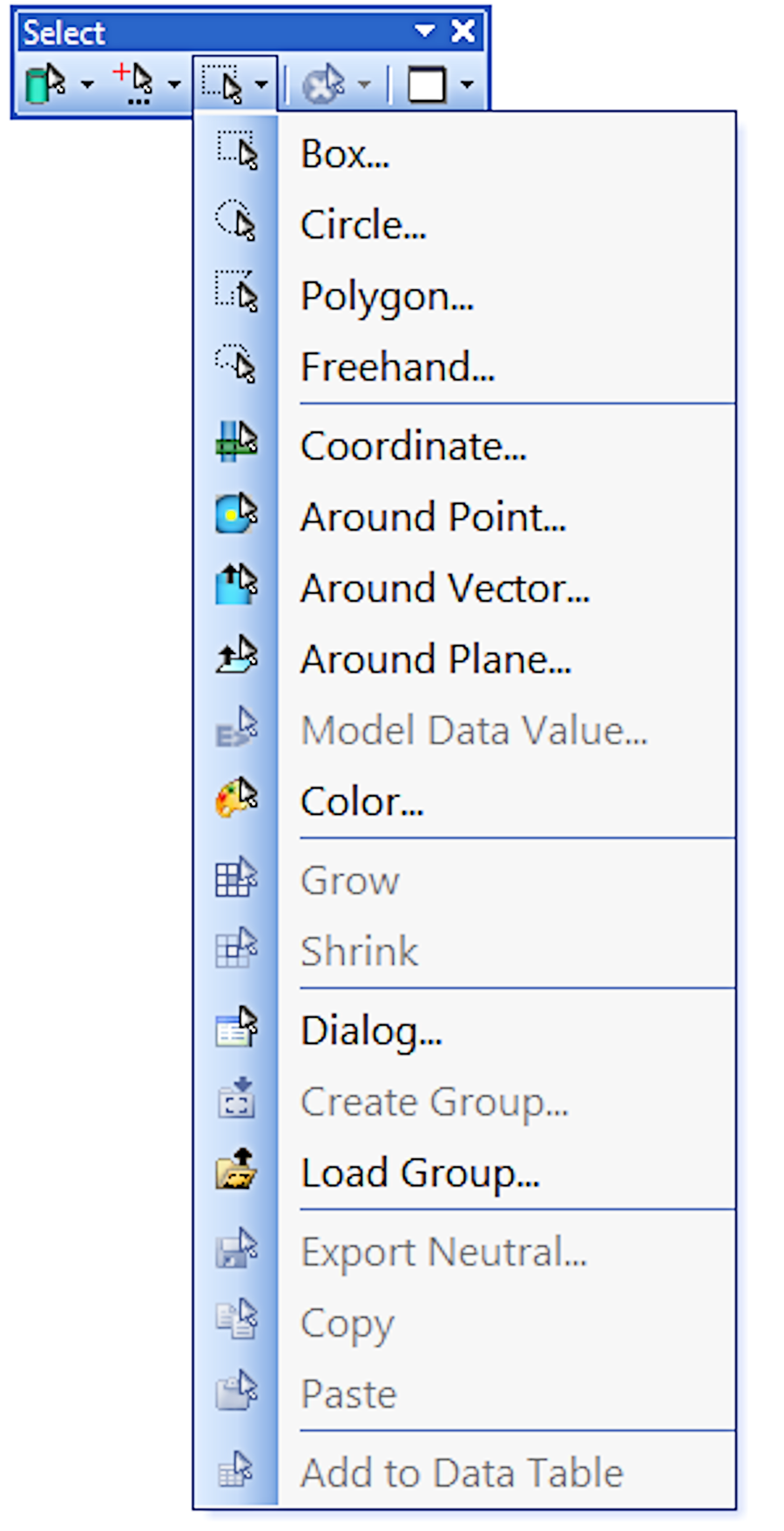 Femap Tips and Tricks: Toggle Entity Visibility using the Select Toolbar