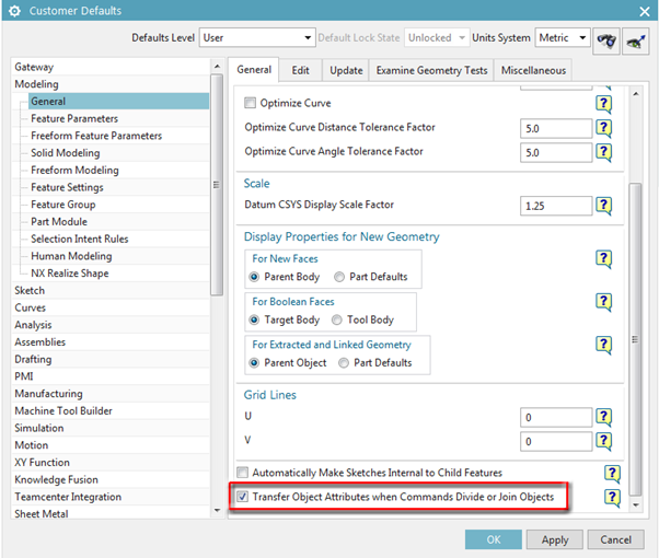 Transfer Attributes in NX 11.0.1