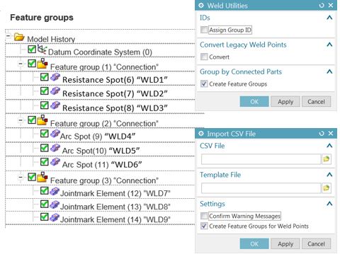 Weld Assistant - Feature Group Creation for Joint objects