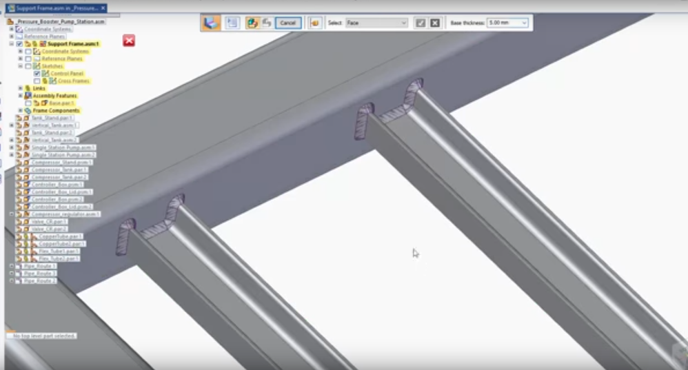Frames and Weldments in Solid Edge