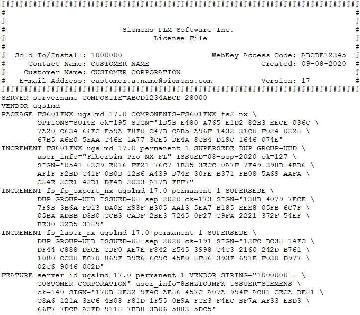 Combining Fibersim licenses with existing Siemens DISW license files
