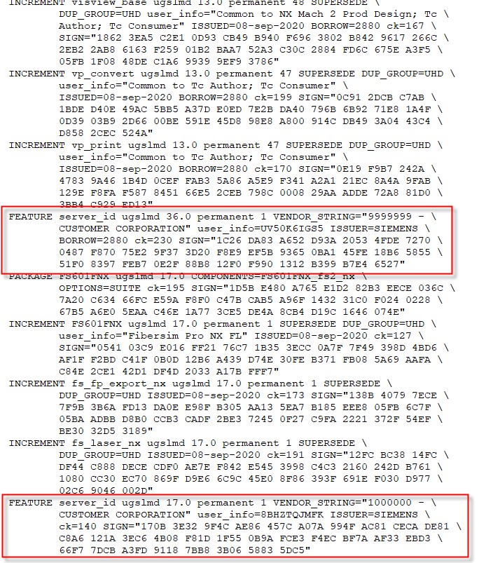 Combining Fibersim licenses with existing Siemens DISW license files