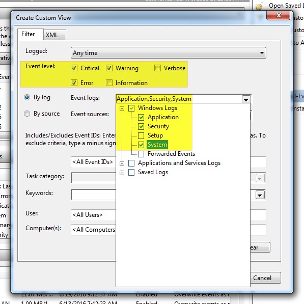 How to Filter and Save Event Logs to .evtx file (to submit to GTAC ...