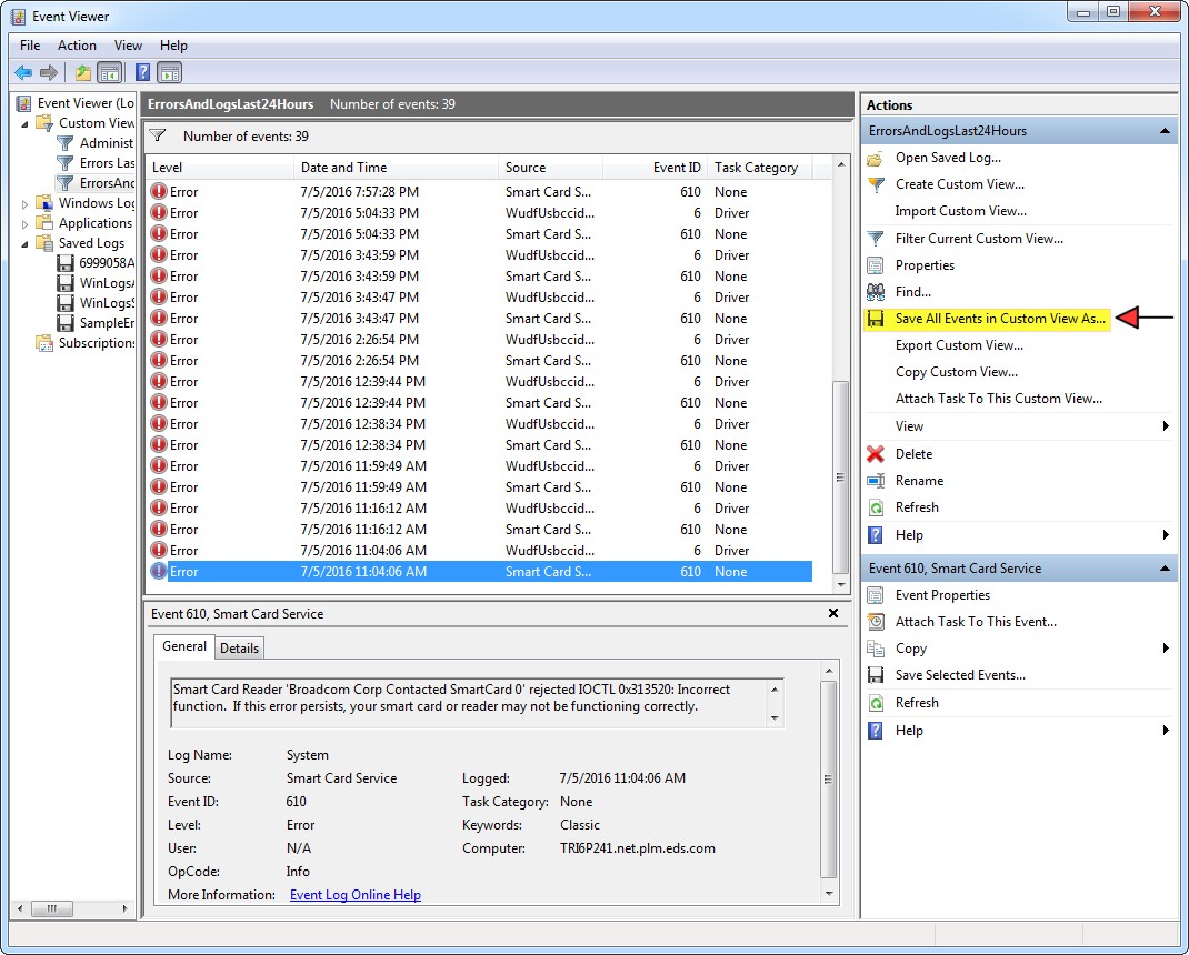 How to Filter and Save Event Logs to .evtx file (to submit to GTAC Rulestream Support)