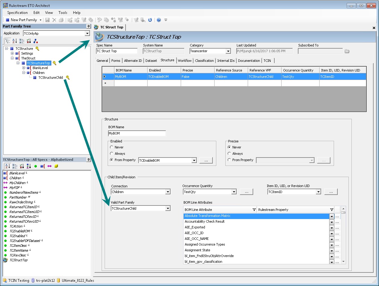 The Teamcenter BOM Line Specification