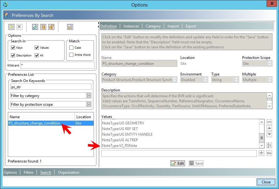 The Teamcenter BOM Line Specification