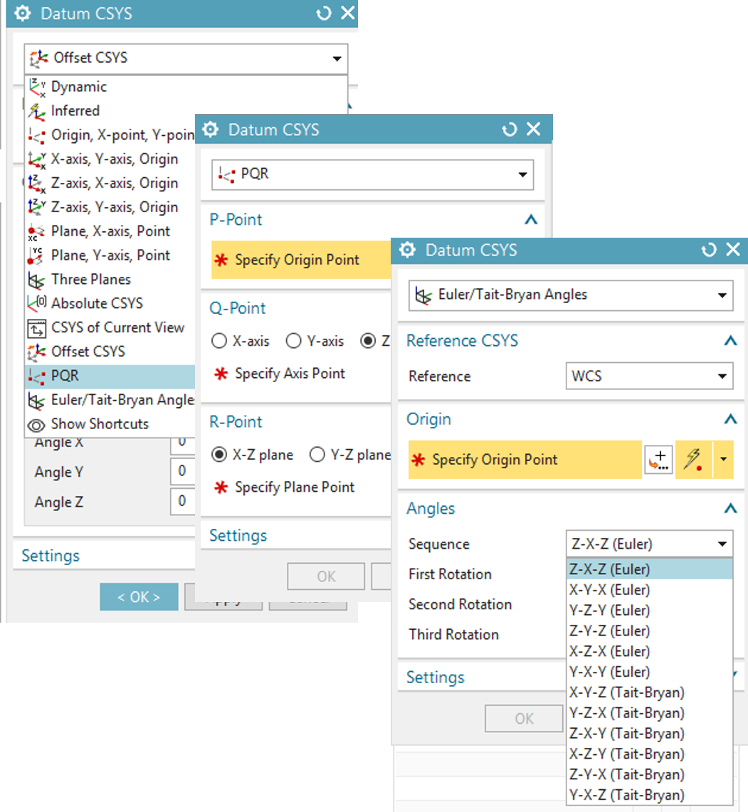 Design: Additional CSYS Methods for Simcenter 3D