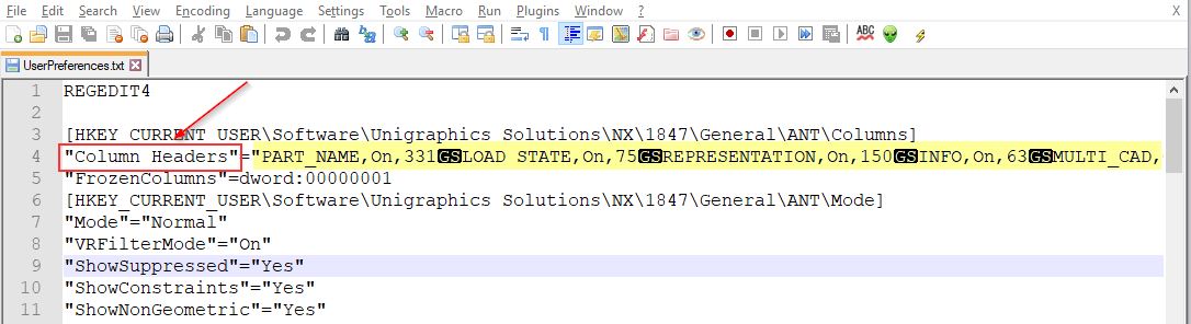 Copying the ANT Column Configuration from one version of NX to another
