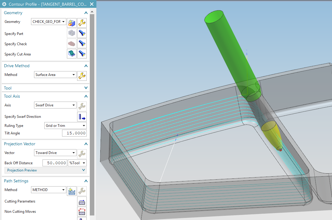 Optimize machining using barrel mills in NX CAM software