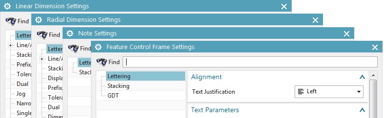 Settings Dialog Titles in NX 11.0.1