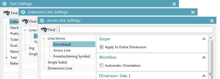Settings Dialog Titles in NX 11.0.1
