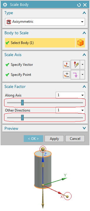 Scale Body in NX 11.0.1