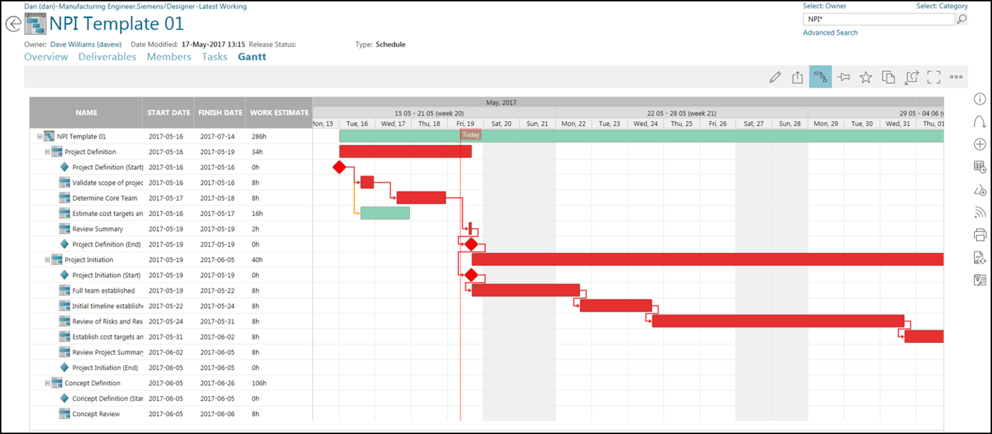 Schedule Manager in Teamcenter 11.3