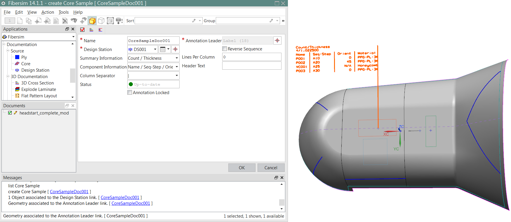 Fibersim 101: (13 of 14) Text Annotations