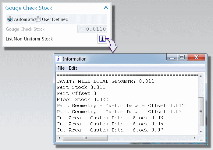 Gouge Checking with Different Part and Cut Area Stock