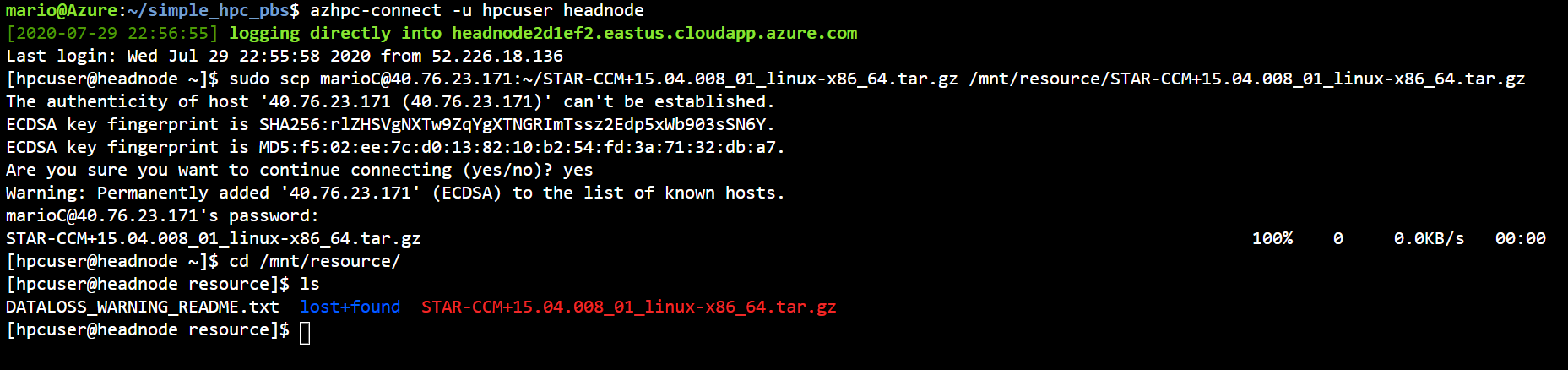 How to deploy a simple Linux cluster on Microsoft Azure